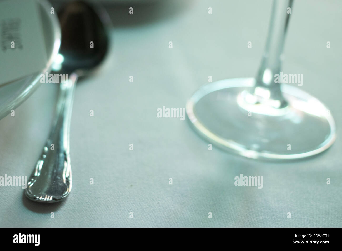 Wedding reception banquet dinner party table place settings set in ...