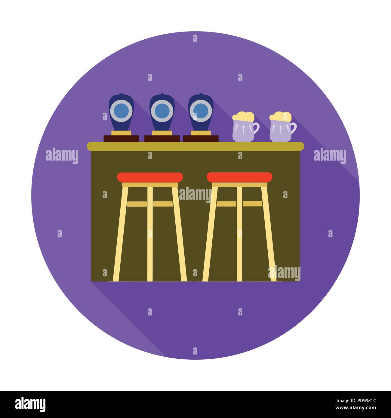 Bar icon in flat design isolated on white background. Pub symbol stock ...