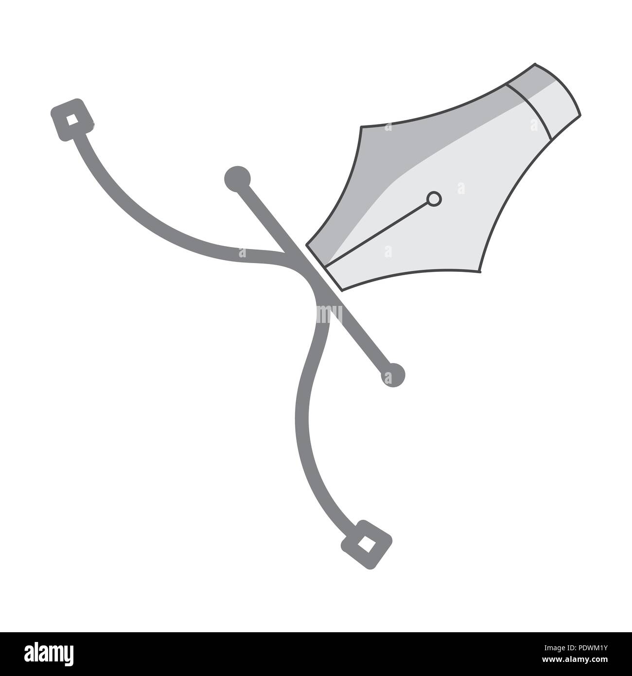 Pen tool icon in monochrome style isolated on white background. Artist ...