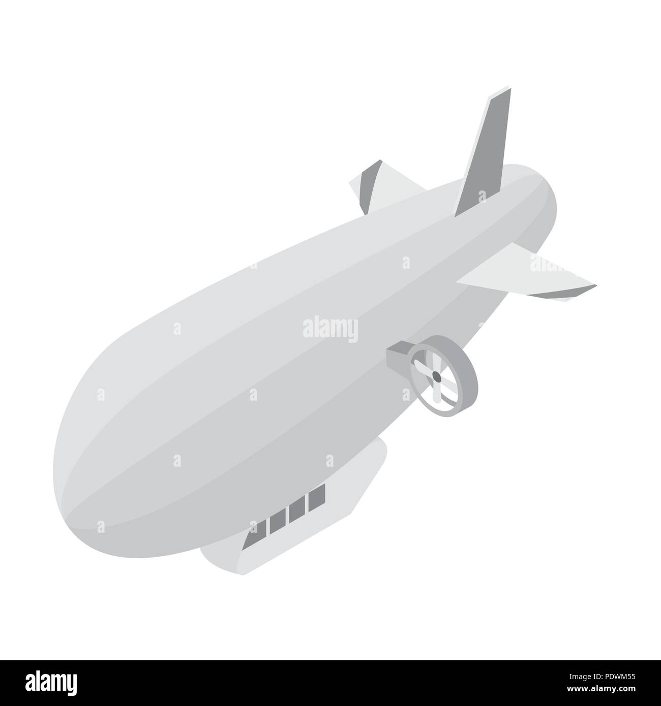Airship icon in monochrome design isolated on white background ...