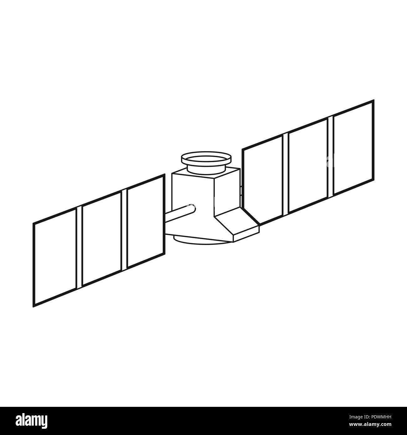 Space station in orbit. Space technology single icon in outline style ...