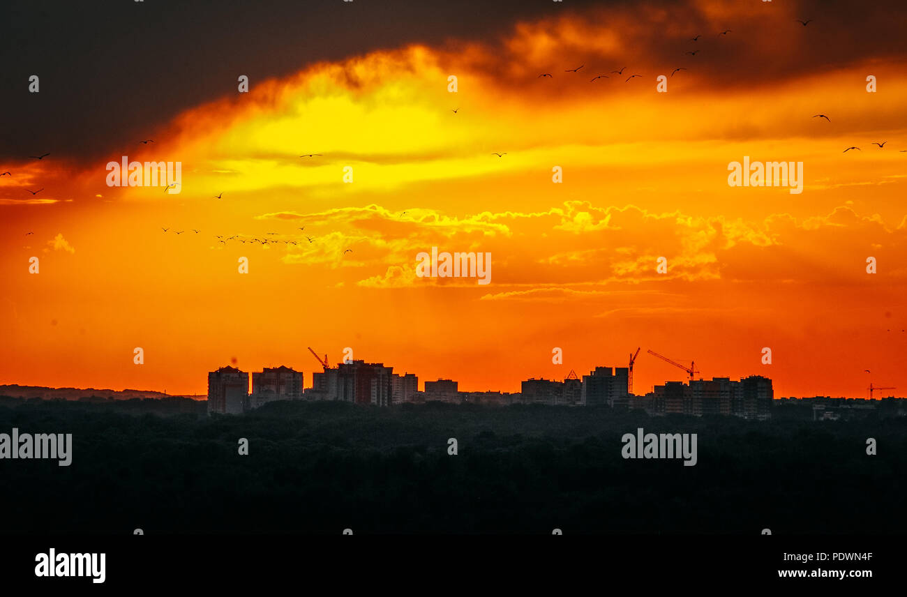Apocalyptic, scary sky with clouds at sunset Stock Photo - Alamy