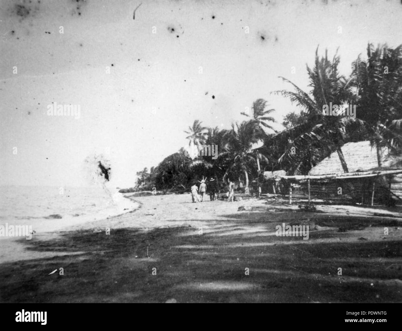 273 StateLibQld 1 77383 Walking on the beach at Darnley Island, Torres ...