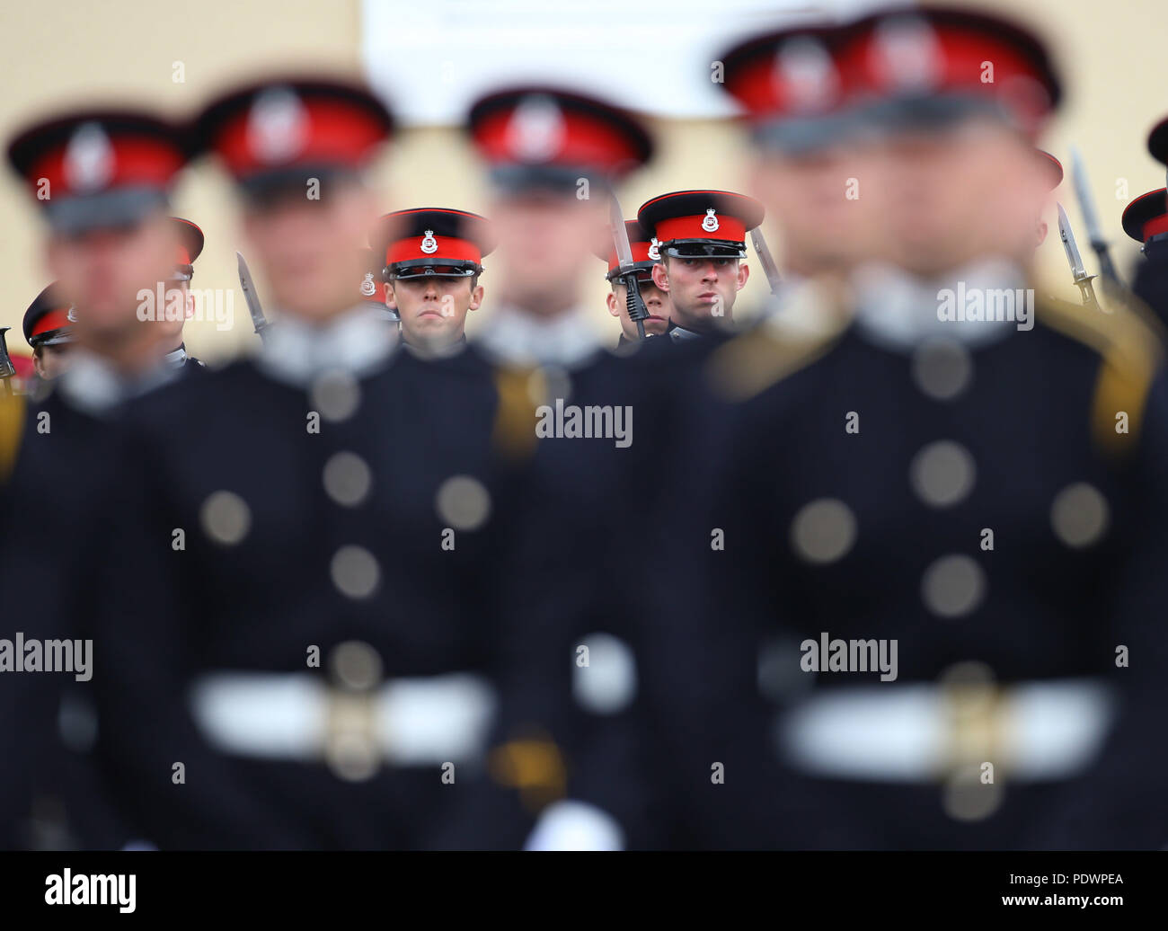 Officer Cadets at the Royal Military Academy in Sandhurst, Berkshire ...