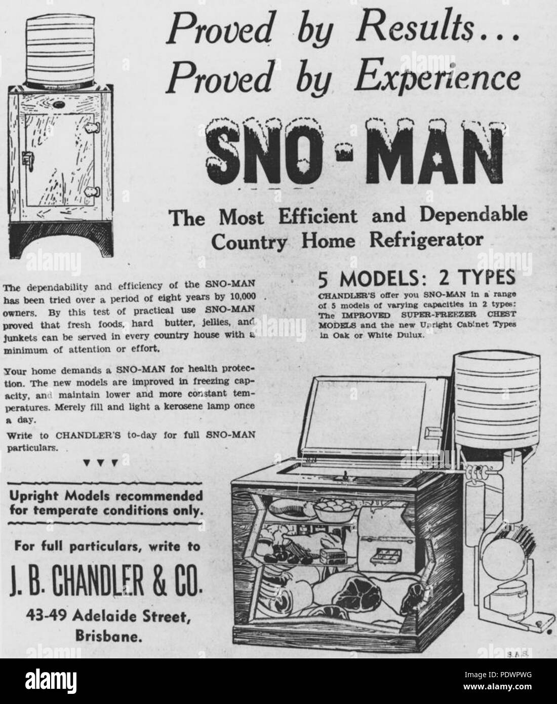 279 StateLibQld 2 109712 Newspaper advertisement for a refrigerator ...