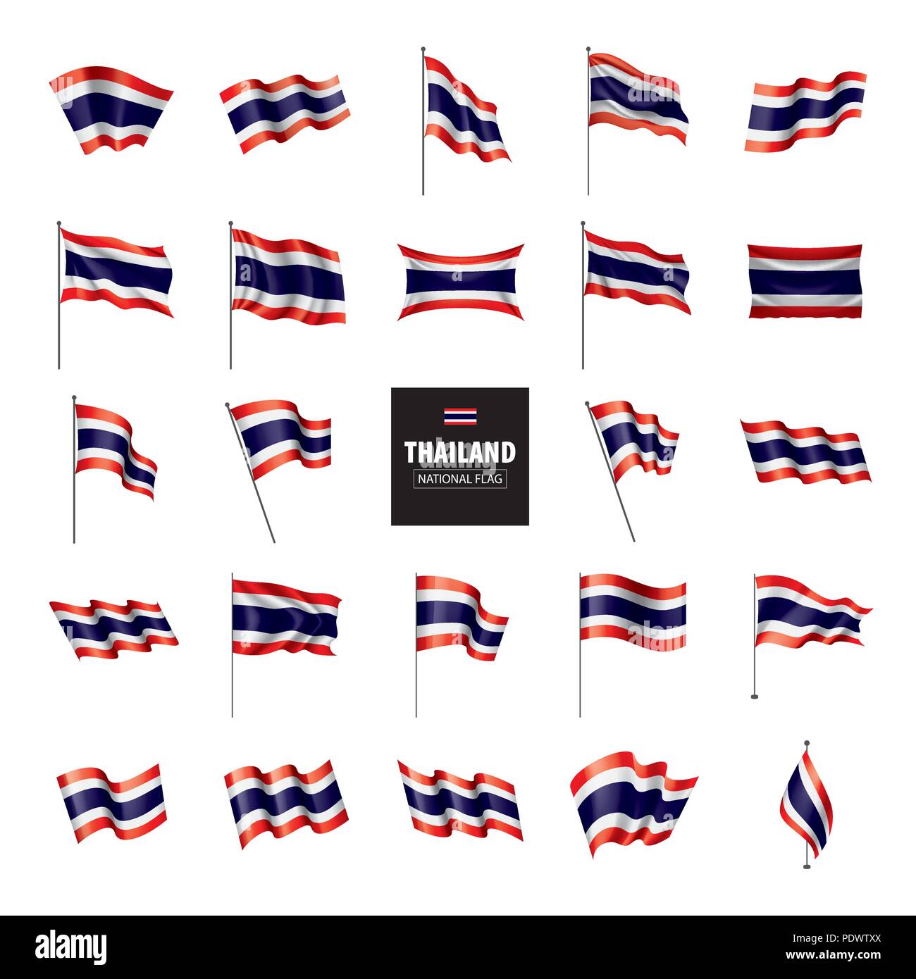 Thailand flag, vector illustration on a white background Stock Vector ...