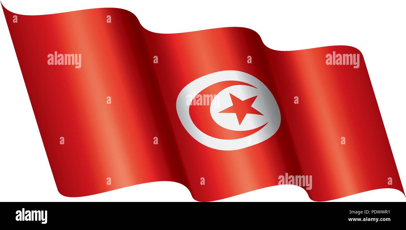 Tunisia flag, vector illustration on a white background Stock Vector ...