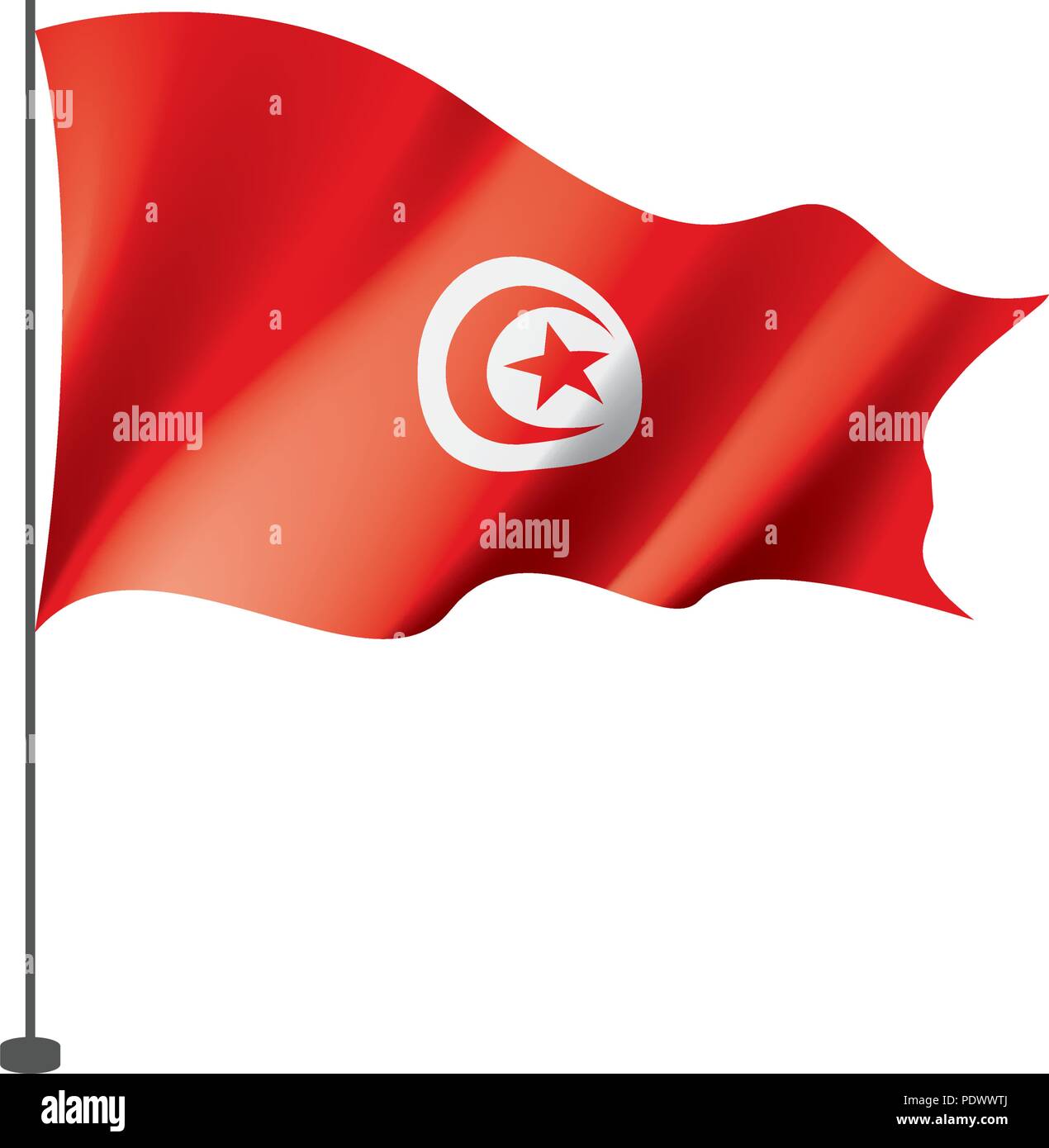 Tunisia flag, vector illustration on a white background Stock Vector ...