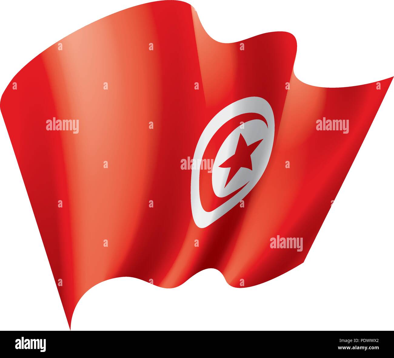Tunisia flag, vector illustration on a white background Stock Vector ...