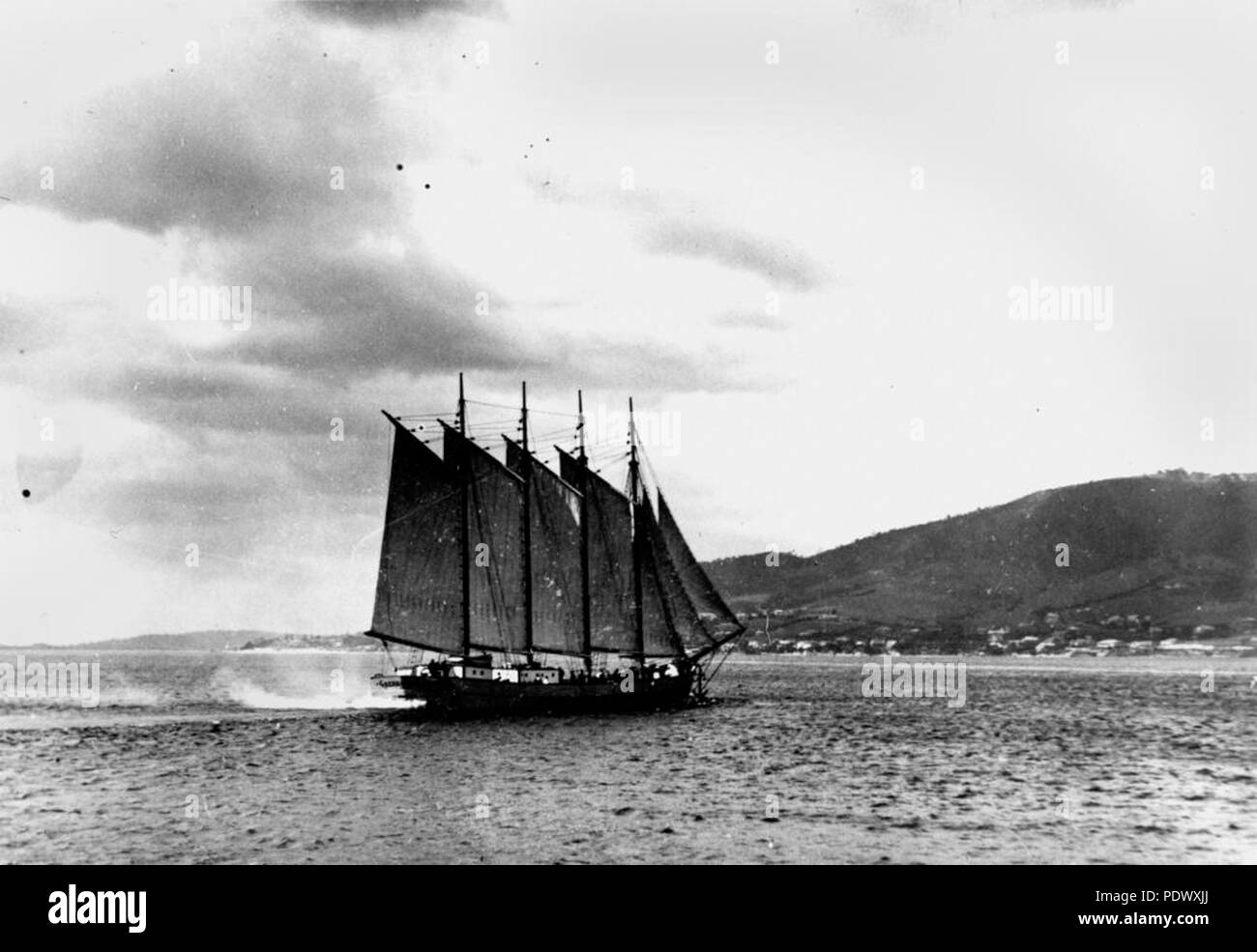 Coastal trading ship Black and White Stock Photos & Images - Alamy