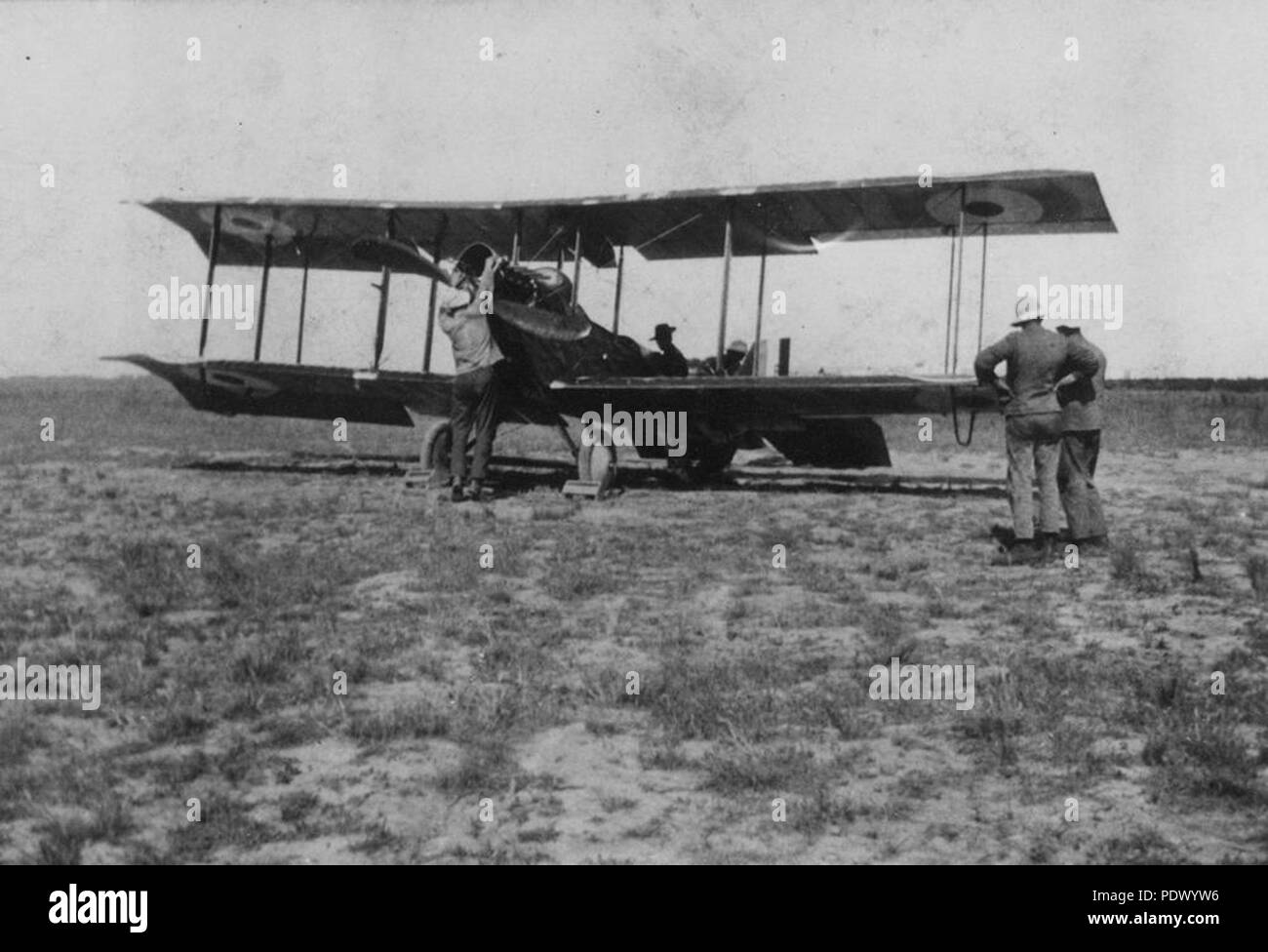 231 StateLibQld 1 149795 De Havilland two seater biplane at Point Cook ...
