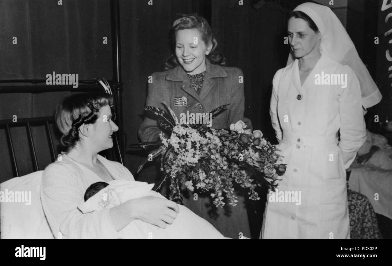 232 StateLibQld 1 150399 American actress Terry Walker visiting a ...