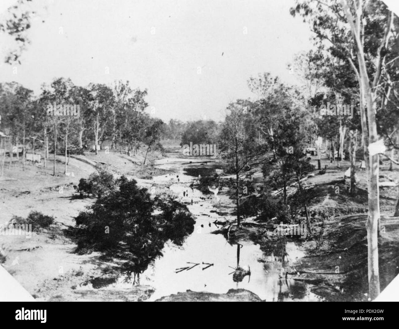 244 StateLibQld 1 181143 Railway construction site at Helidon, ca. 1865 ...