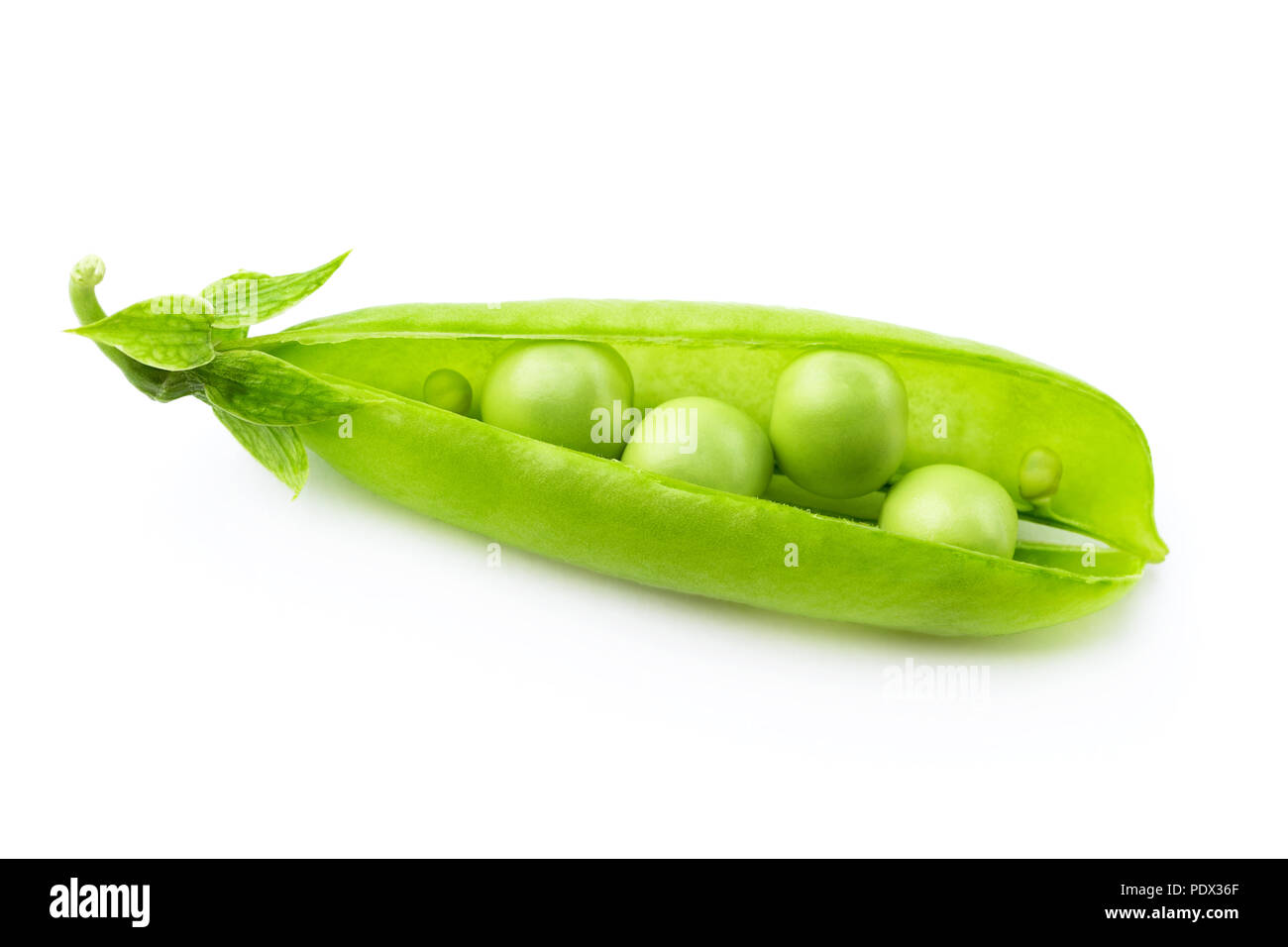 One pea pod on the white background Stock Photo - Alamy