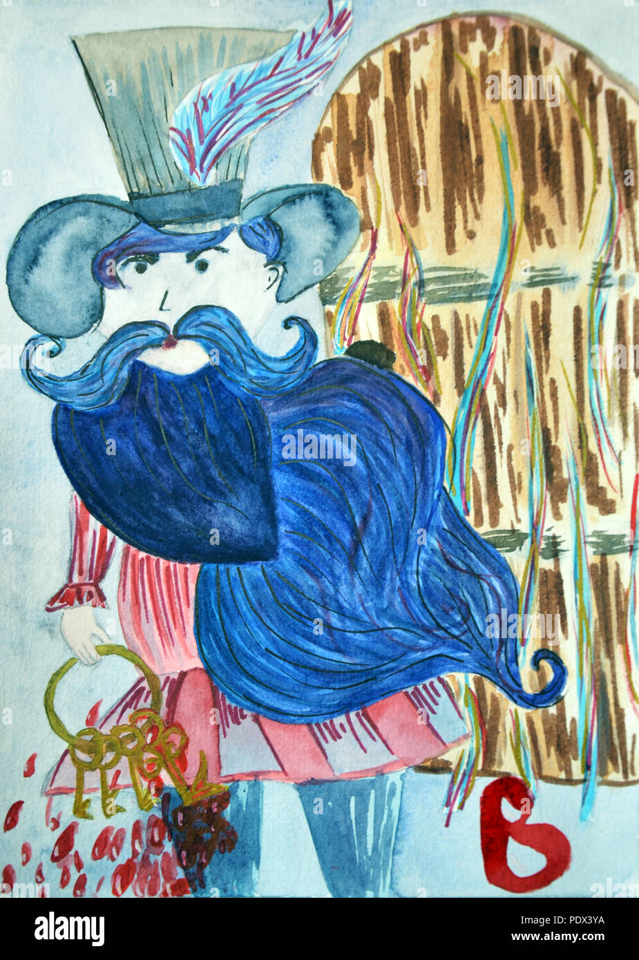 Watercolor ariginal work of magic hand drawn character design of ...