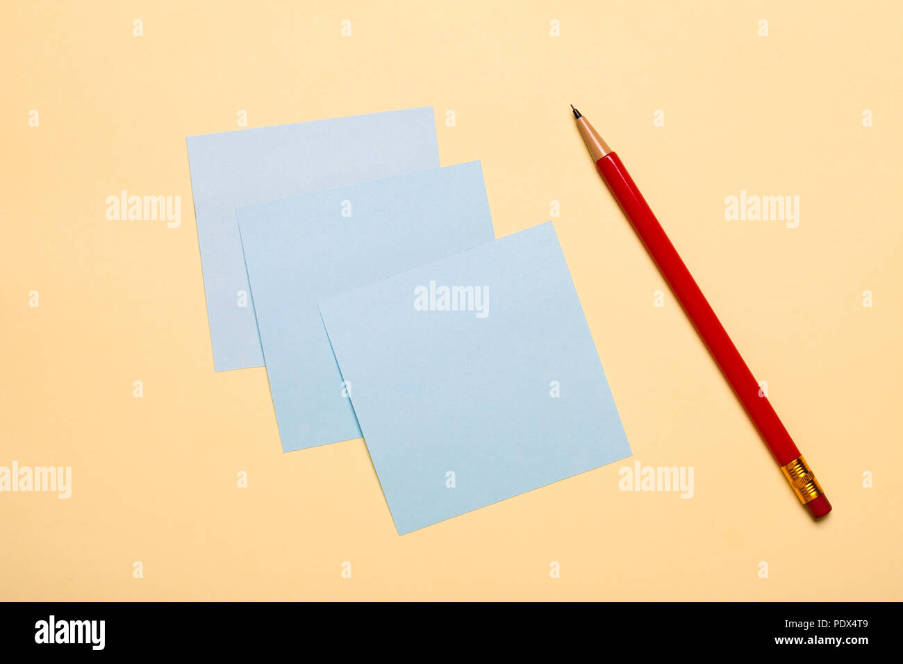 Notes and pencil Stock Photo - Alamy