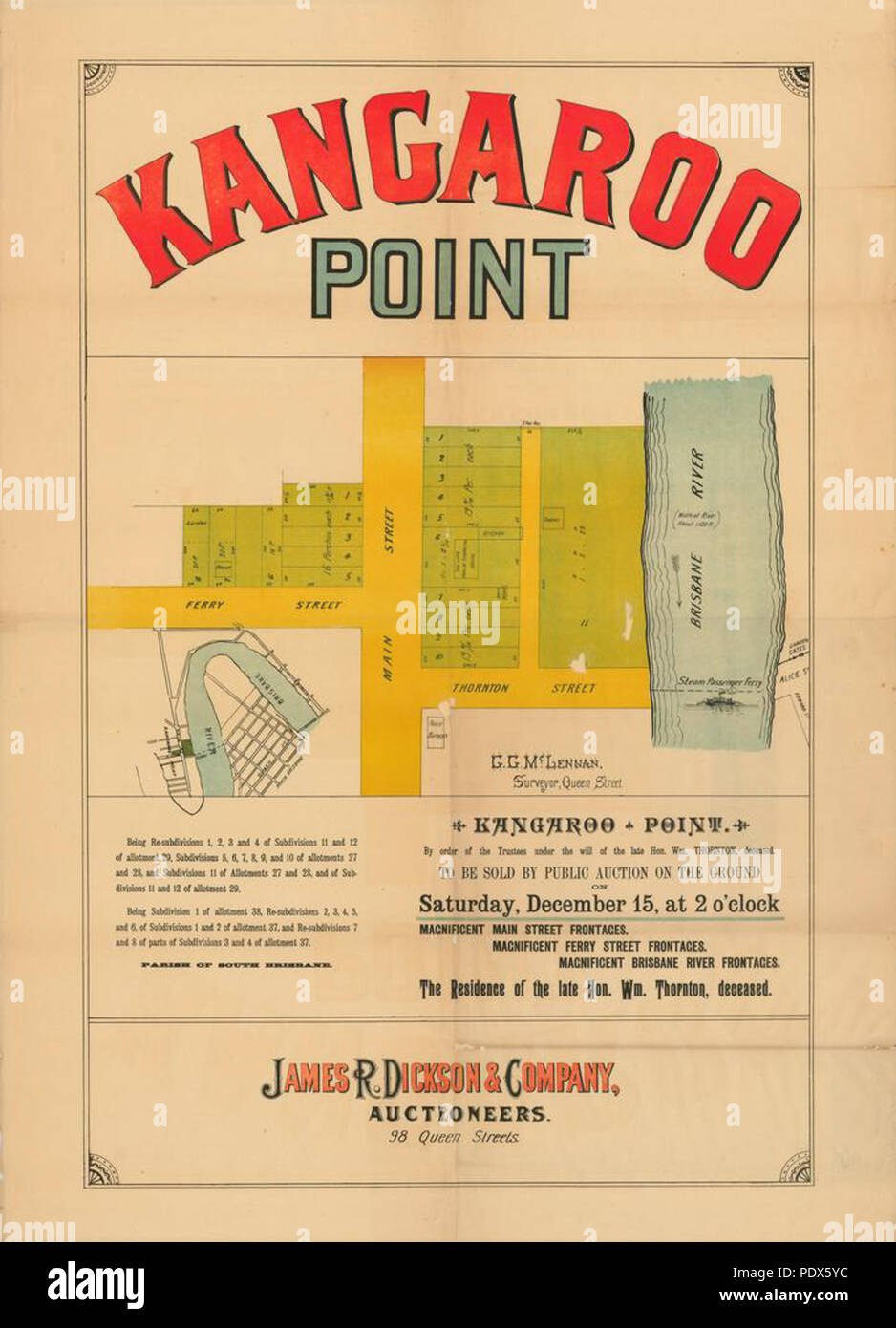 259 StateLibQld 1 262840 Estate map of Kangaroo Point, Brisbane ...