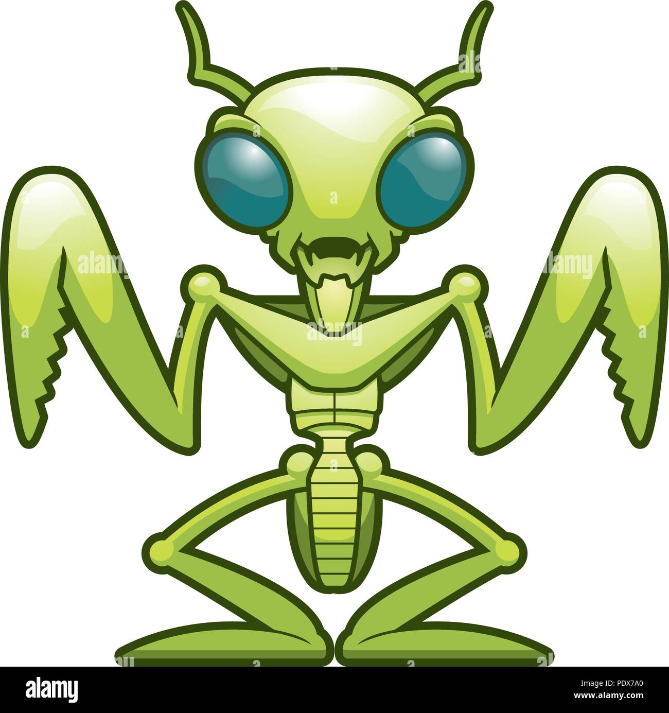 A cartoon illustration of a praying mantis standing Stock Vector Image ...