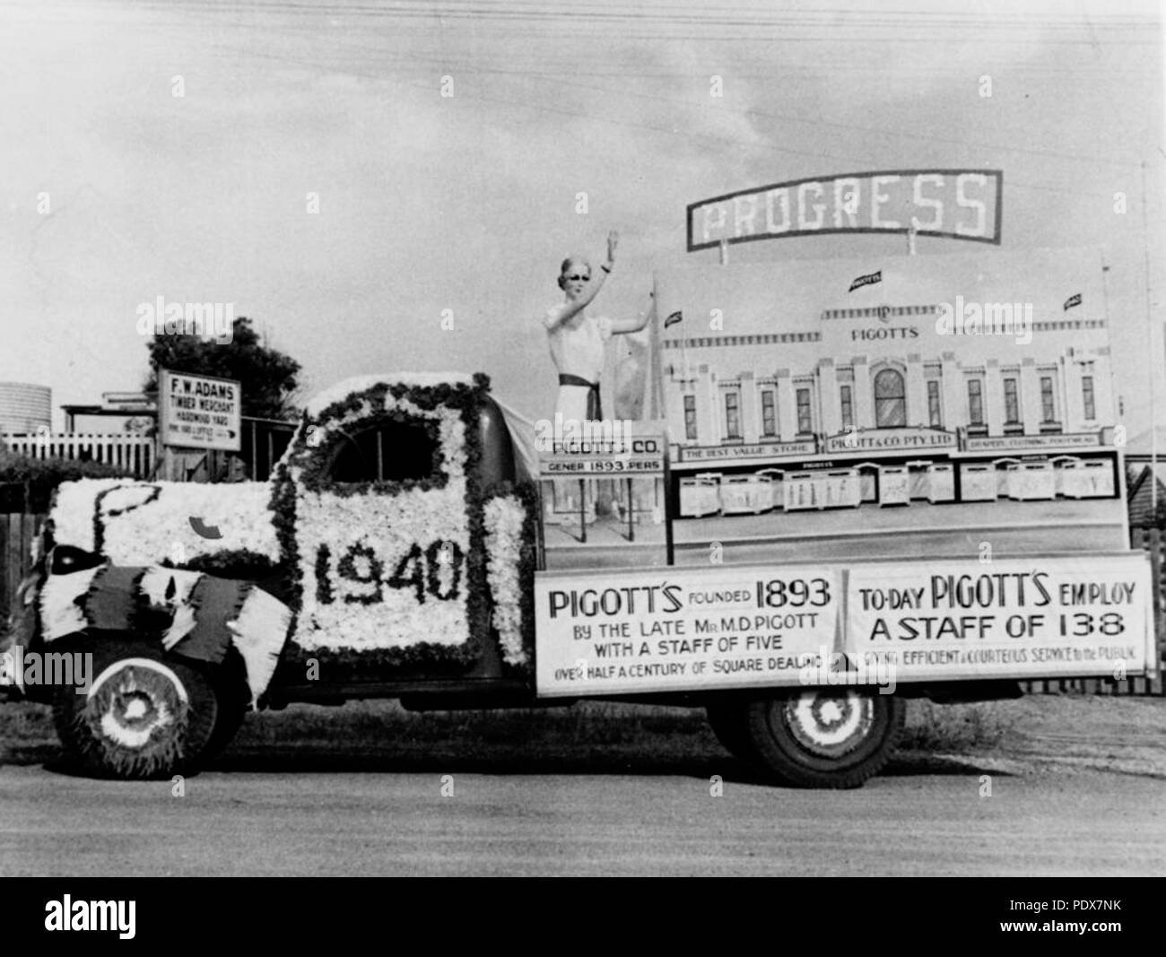 267 StateLibQld 1 47216 Decorated truck float at a Toowoomba procession ...