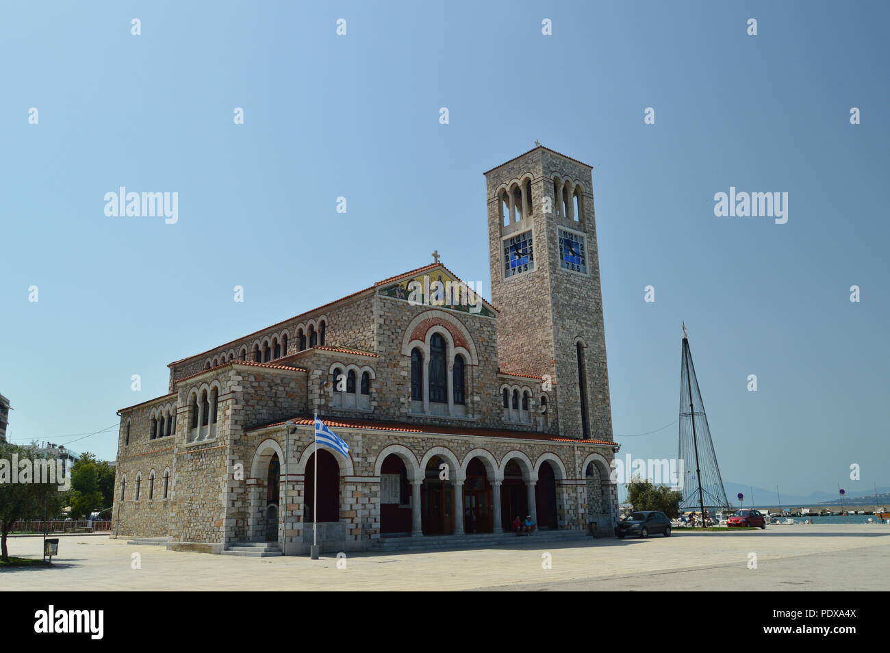 Orthodox Church Of Konstantinos On Its Main Facade. Architecture ...