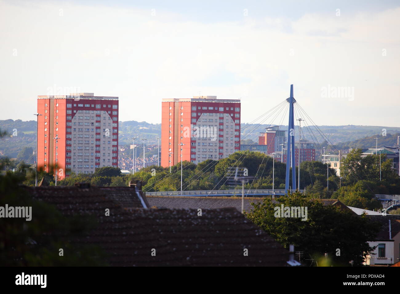 Crescent Towers & Crescent Grange high rise flats in Beeston with the ...