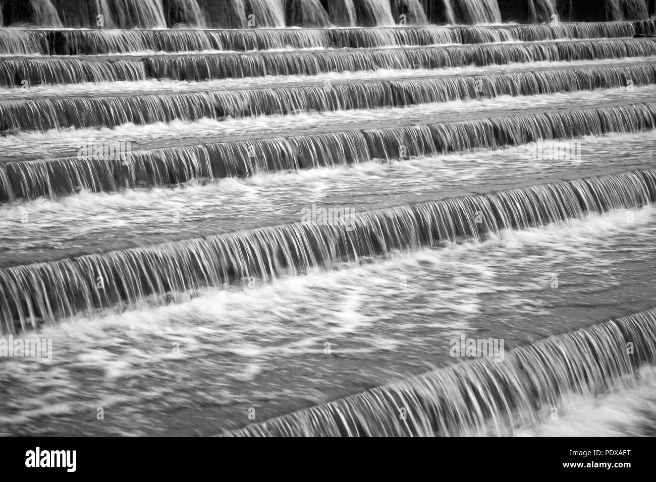 Water cascades from Aire & Calder Navigation into an overflow of ...