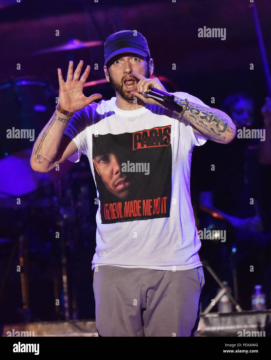 MANCHESTER, TN - JUNE 09: EMINEM performs during the 2018 Bonnaroo ...
