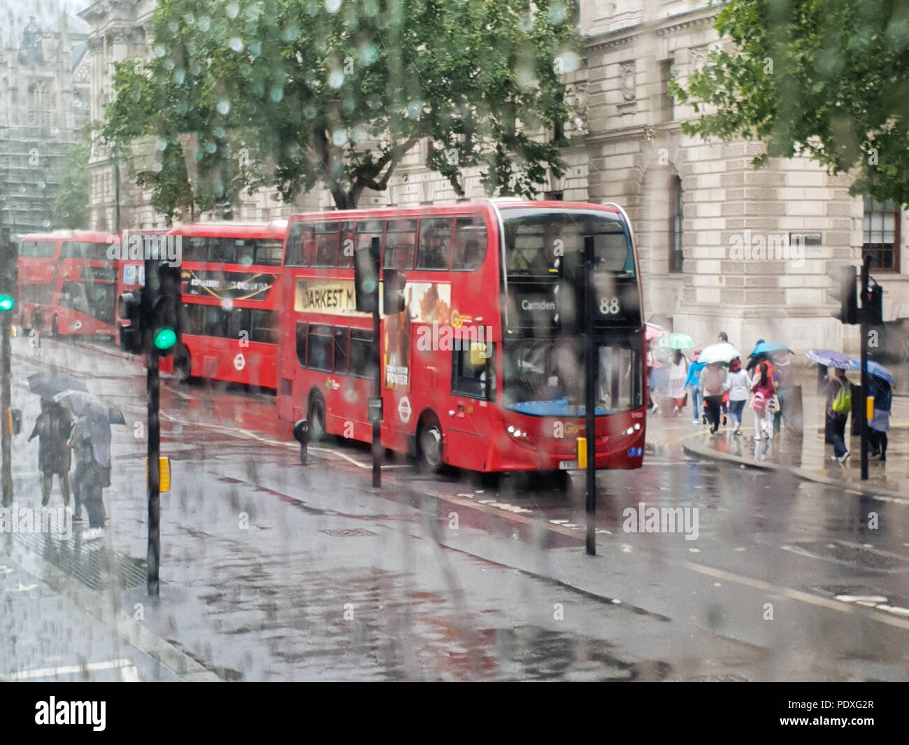Westminster. London. UK 10 Aug 2018 - View of TfL London buses on ...