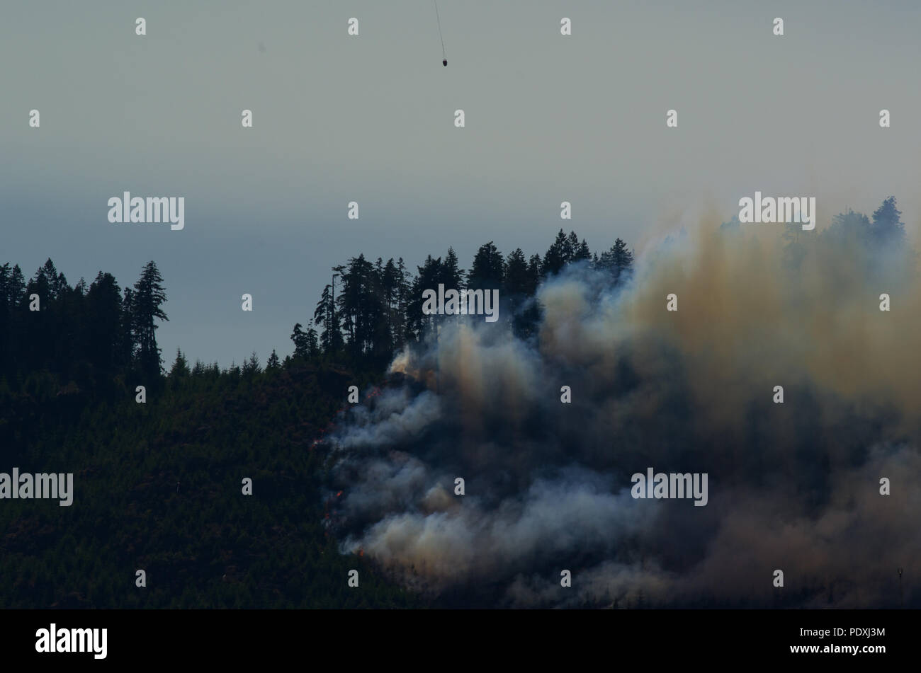 Helicopters Battling Port Alberni Arbutus Ridge Forest Fire Stock Photo ...