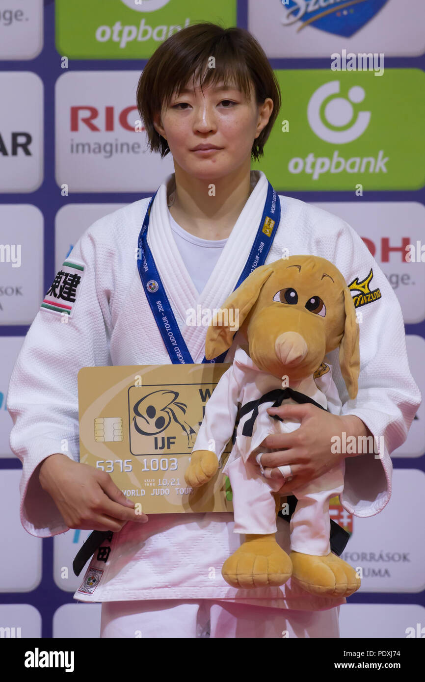 Budapest. 10th Aug, 2018. Gold medalist Natsumi Tsunoda of Japan ...