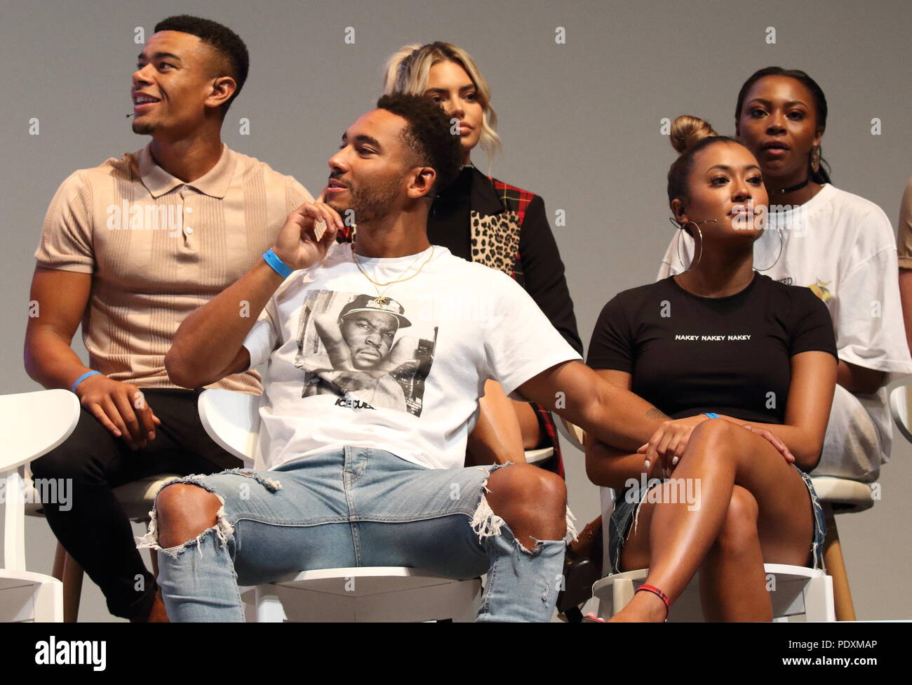 London, UK, 10 Aug 2018. Josh Denzel and Kaz Crossley at Love Island ...