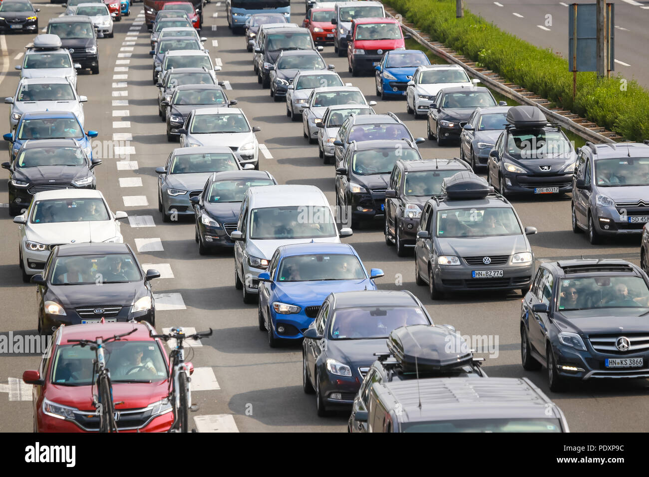 Zargreb, Croatia, August 11th, 2018 : Big traffic jam due to the large ...