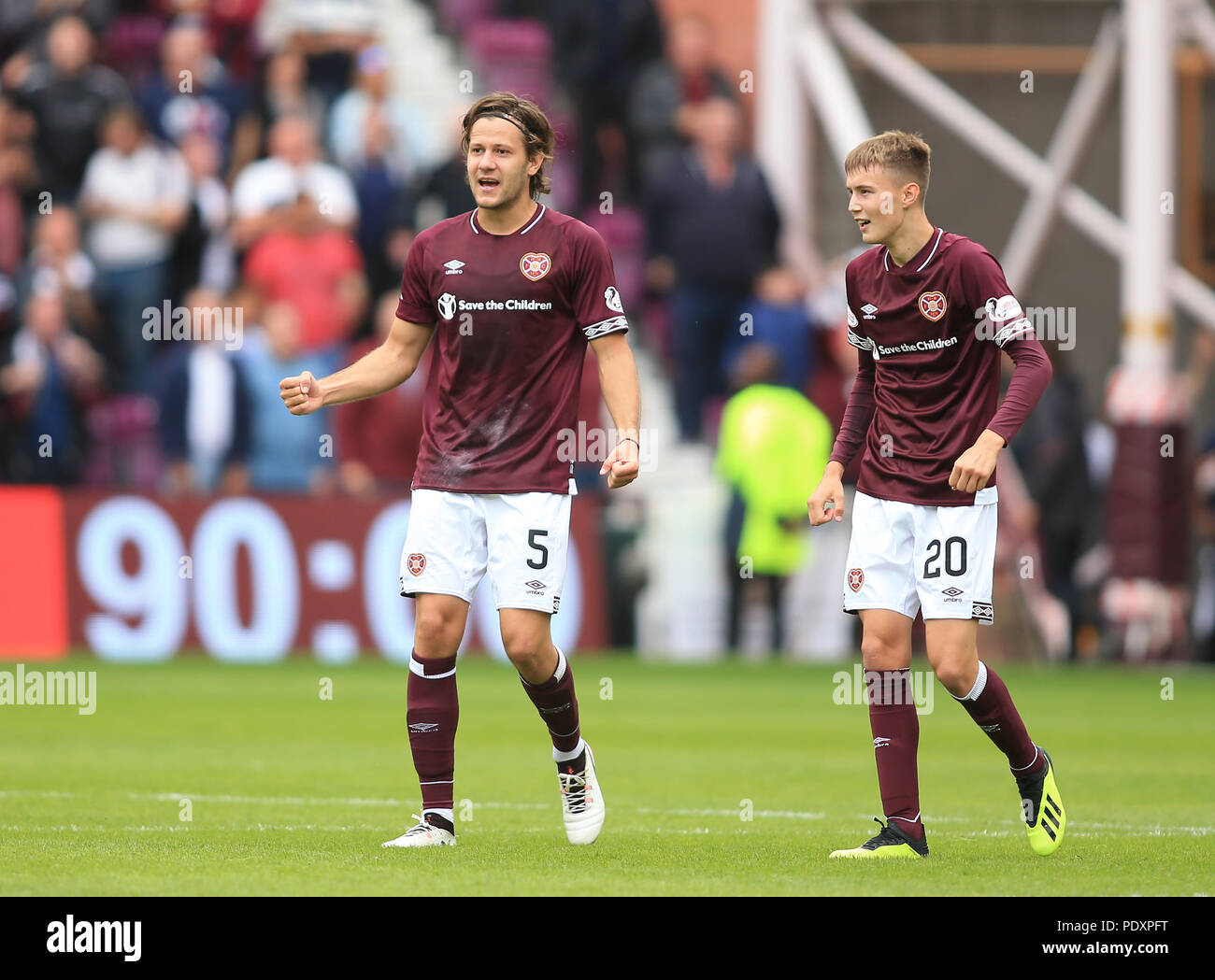 11th August 2018, Tynecastle Park, Edinburgh, Scotland; Ladbrokes ...