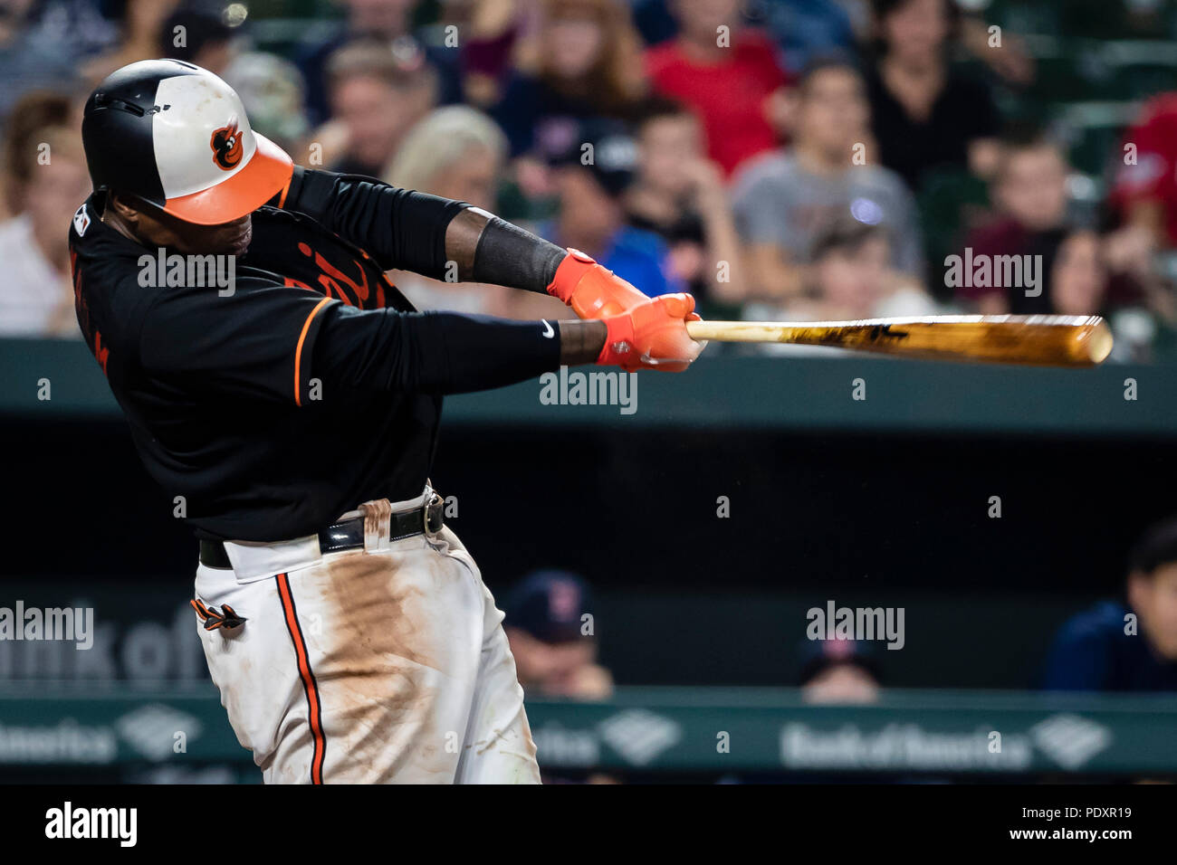 August 10, 2018: Baltimore Orioles shortstop Tim Beckham (1) hits a ...