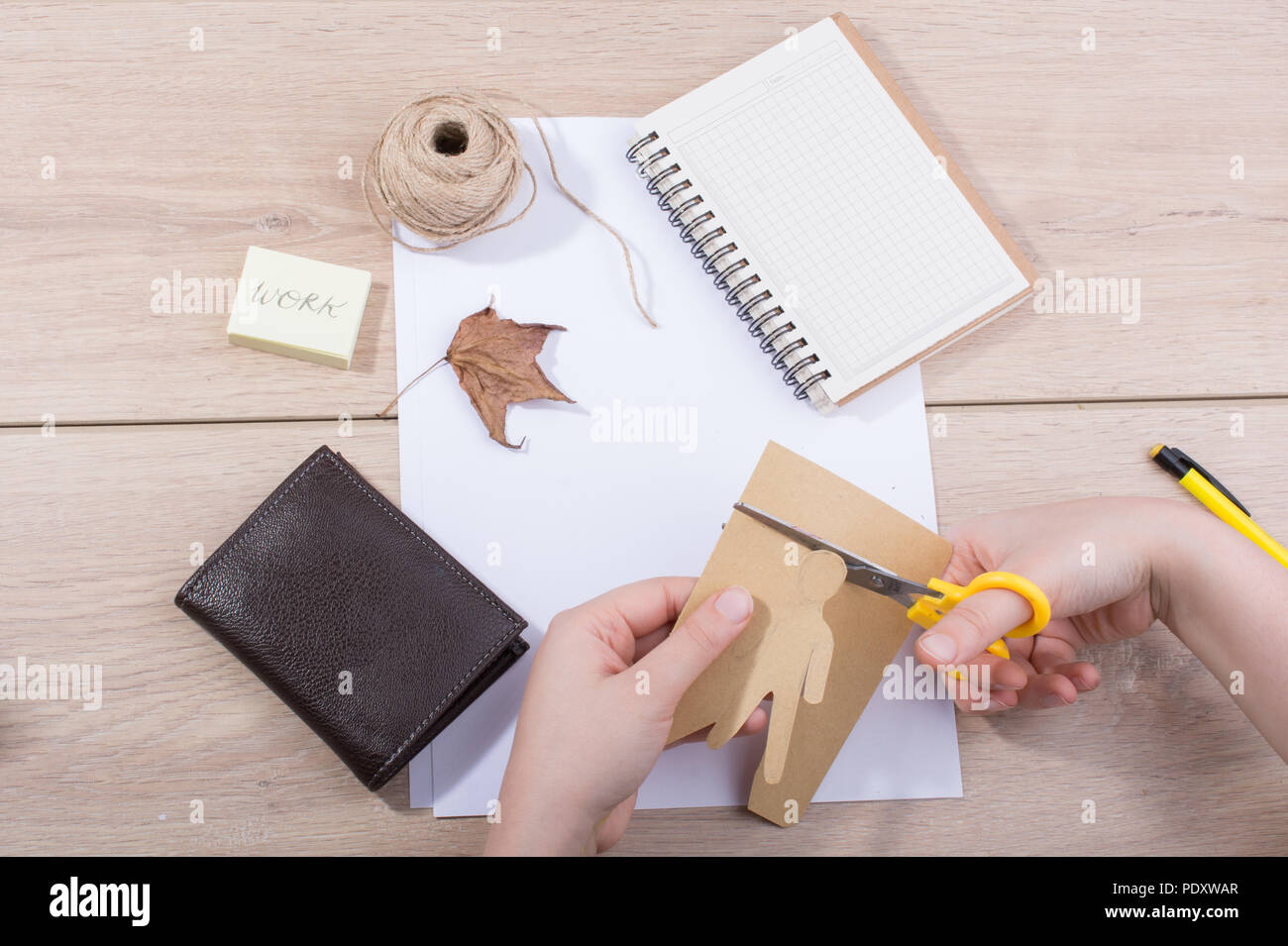 Materials and tools for hand work of art on a desk Stock Photo - Alamy