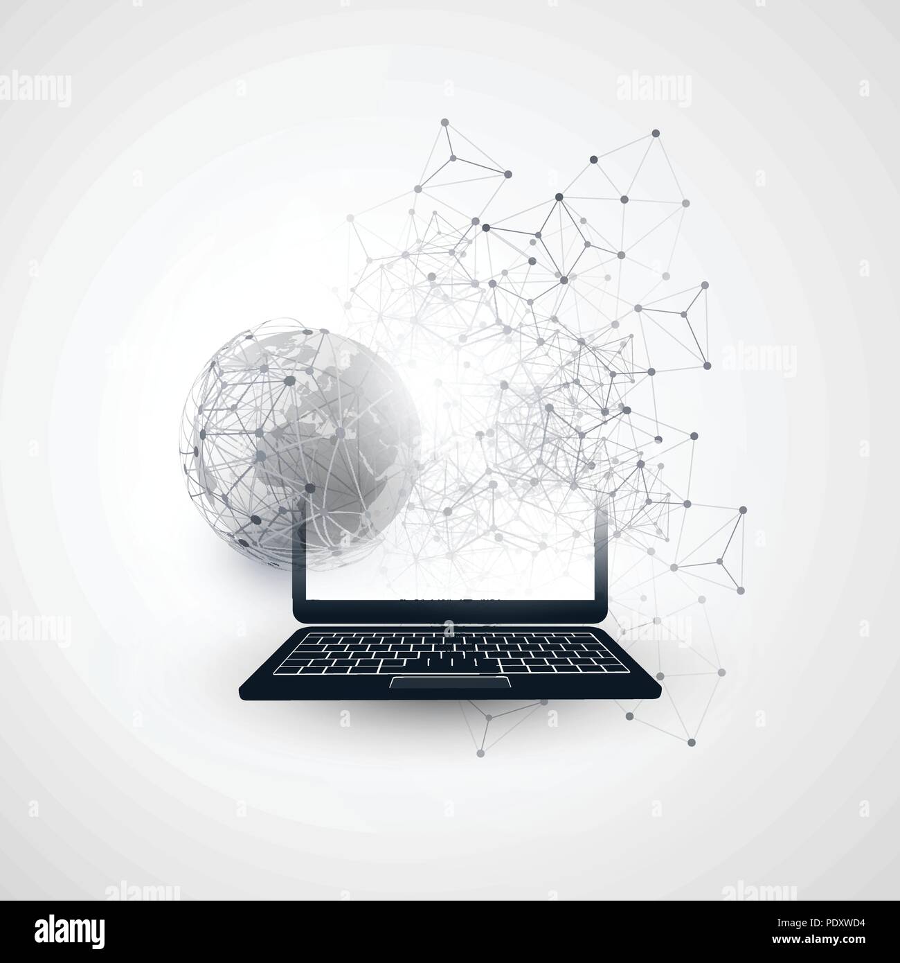 Digital Network Connections, Mobile Technology Background - Cloud ...