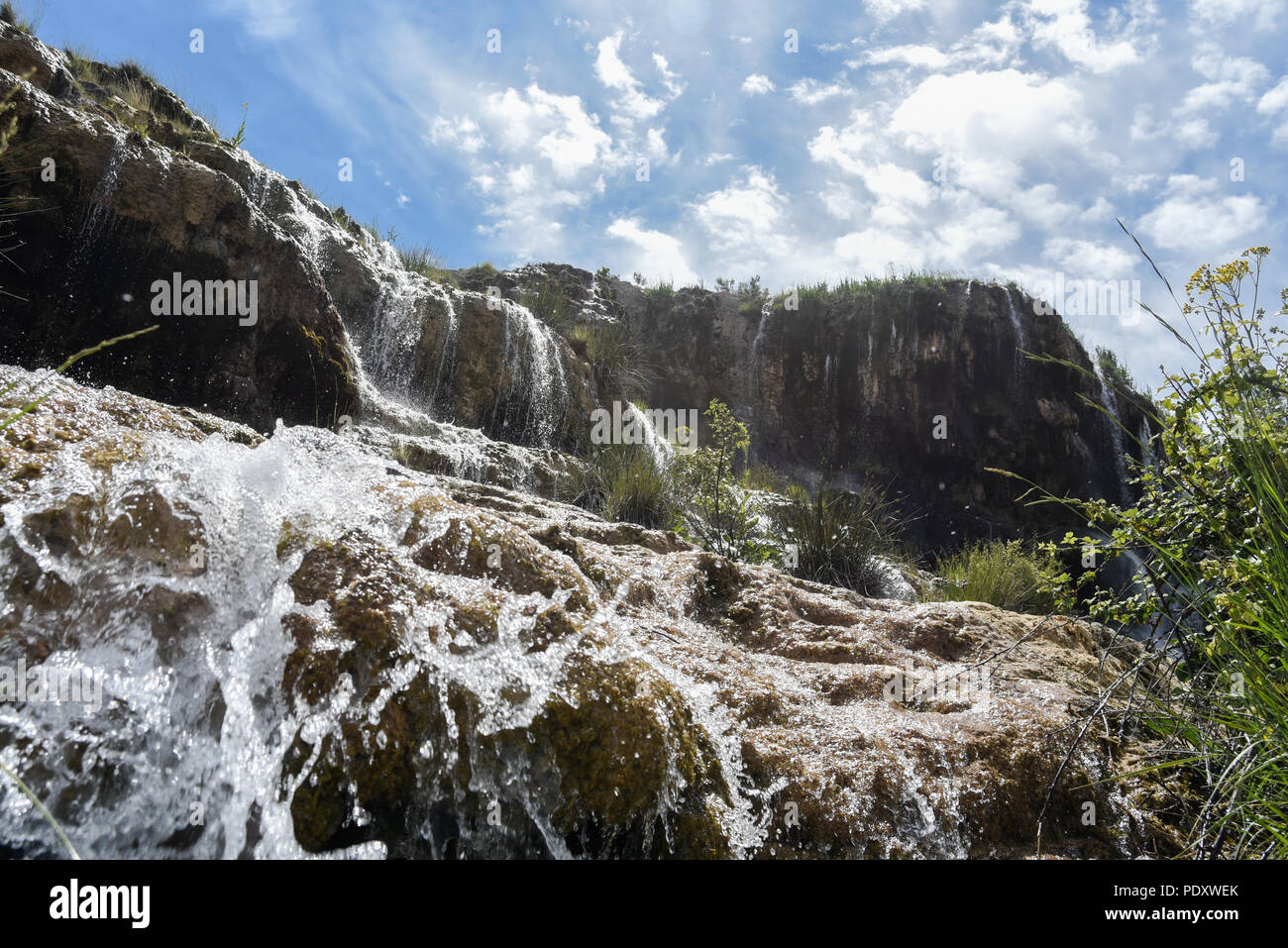 Waterfall in the Serrania de Cuenca natural park Stock Photo - Alamy