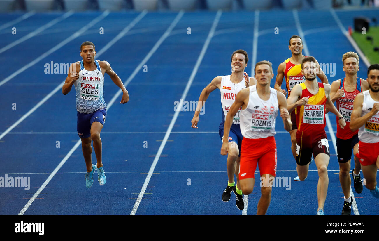 Great Britain's Elliot Giles (left) in action in the Men's 800m Semi ...