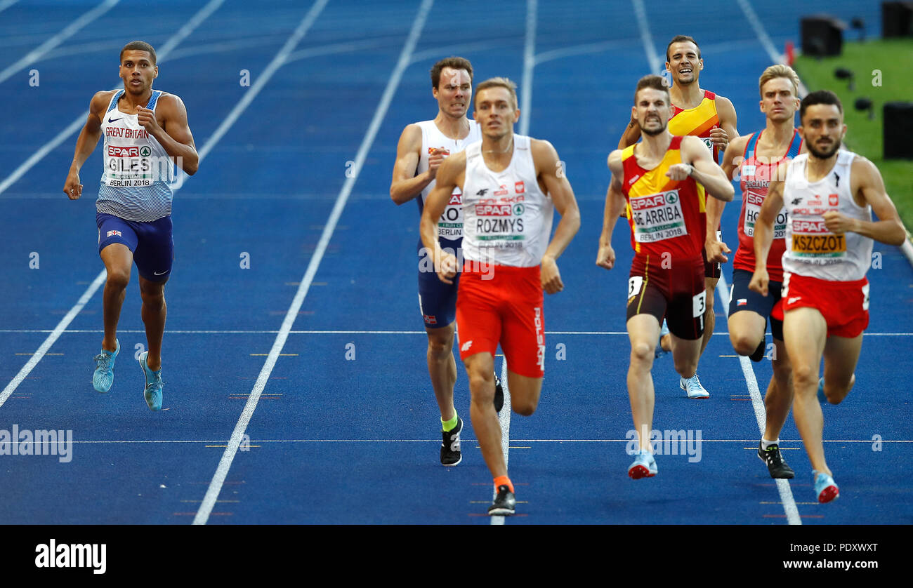 Great Britain's Elliot Giles (left) in action in the Men's 800m Semi ...