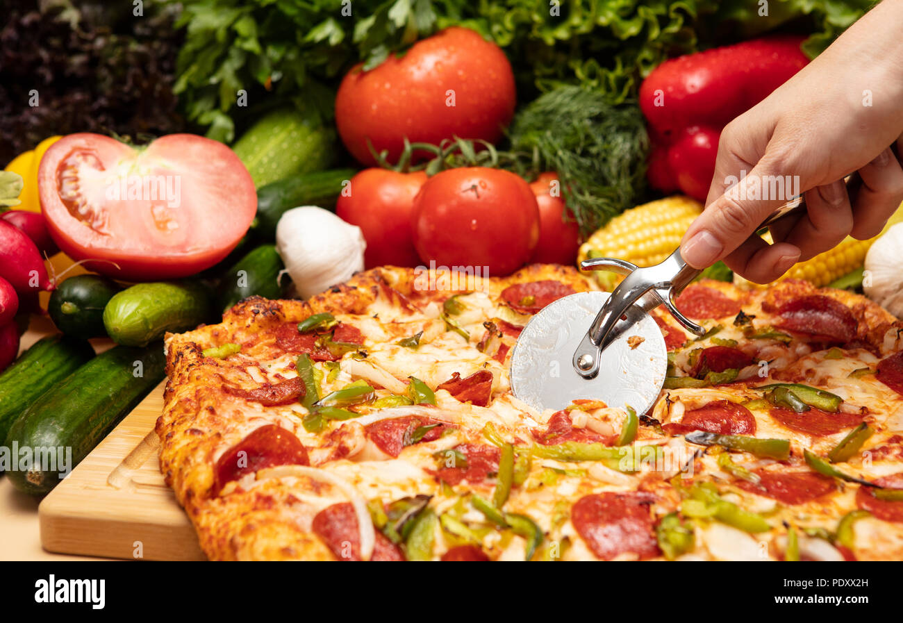 image of the Healthy food vegetables , pizza Stock Photo - Alamy