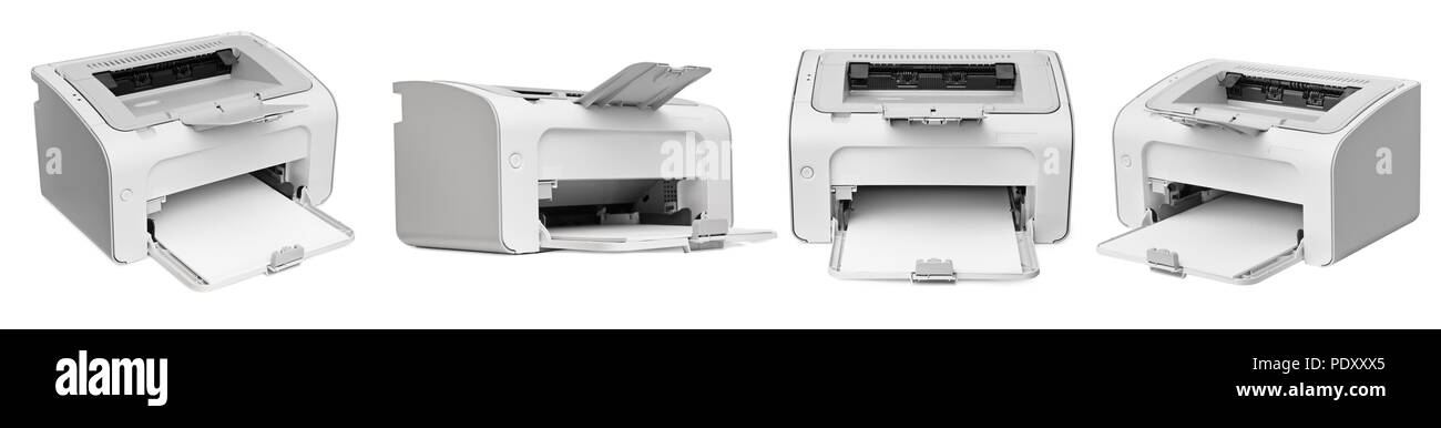 Set of laser printers isolated on white background Stock Photo - Alamy