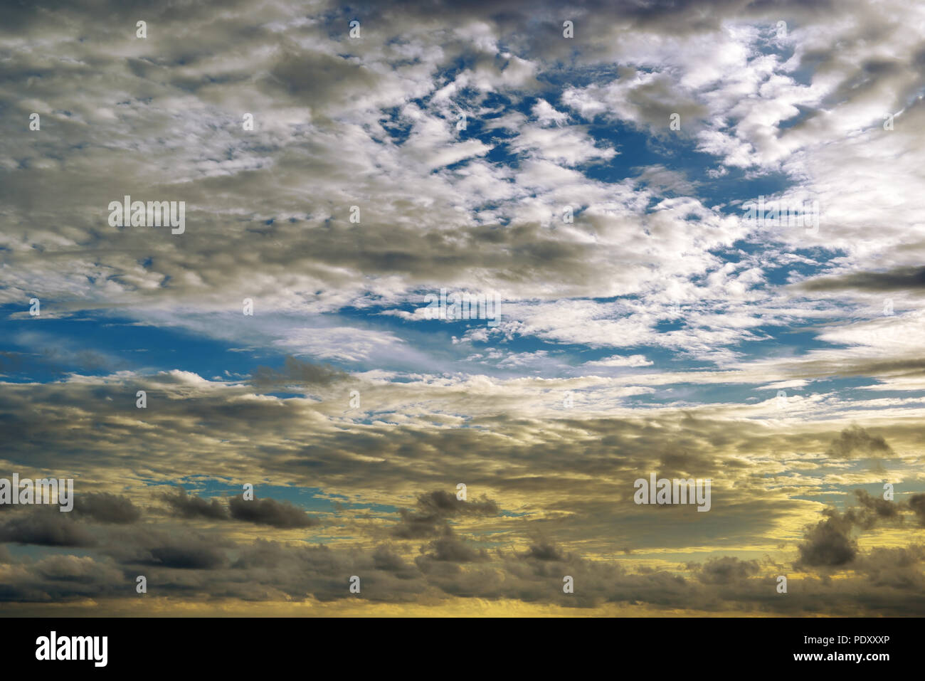 Epic sunset on blue sky Stock Photo - Alamy
