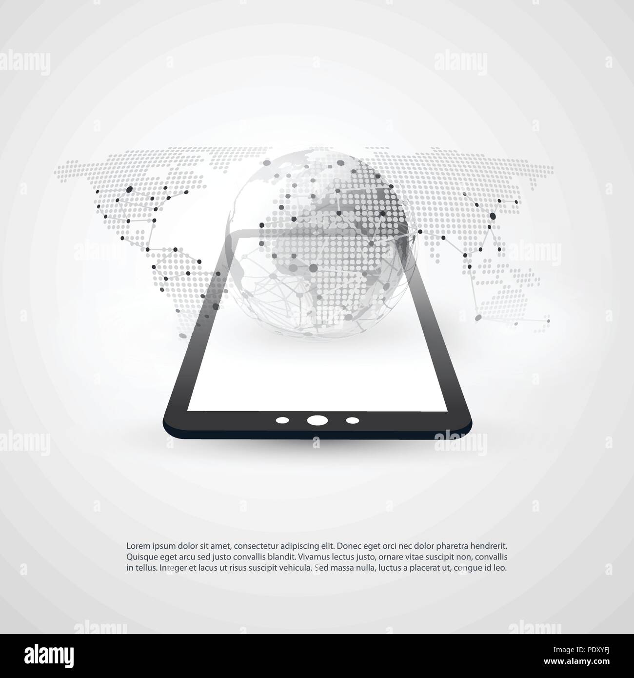 Digital Network Connections, Mobile Technology Background - Cloud ...