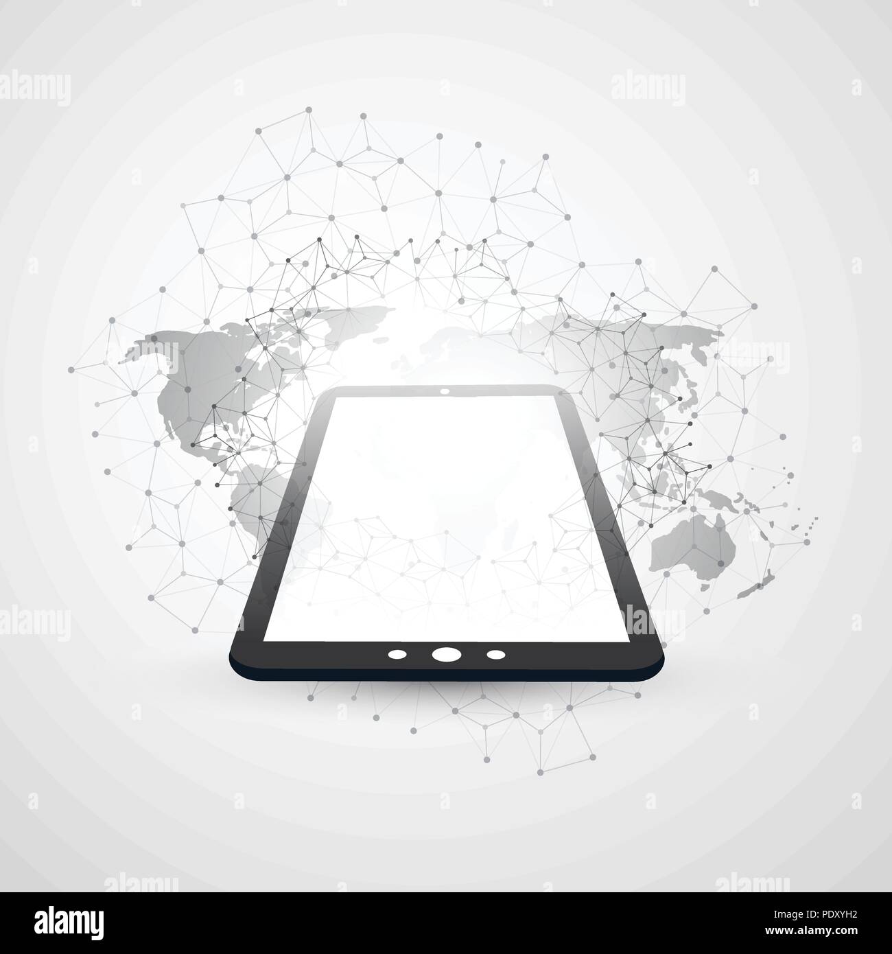 Digital Network Connections, Mobile Technology Background - Cloud ...
