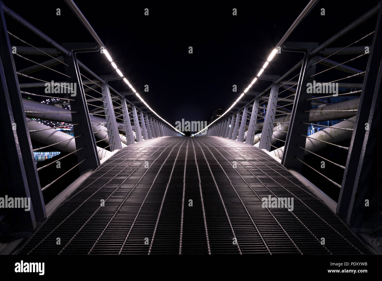 Lighted pedestrian bridge hi-res stock photography and images - Alamy