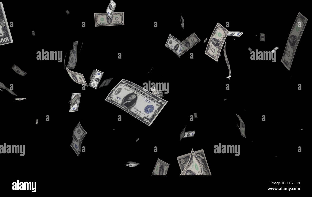 The business concept. money fall isolated on white background Stock ...