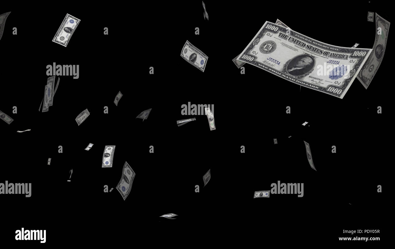 The business concept. money fall isolated on white background Stock ...