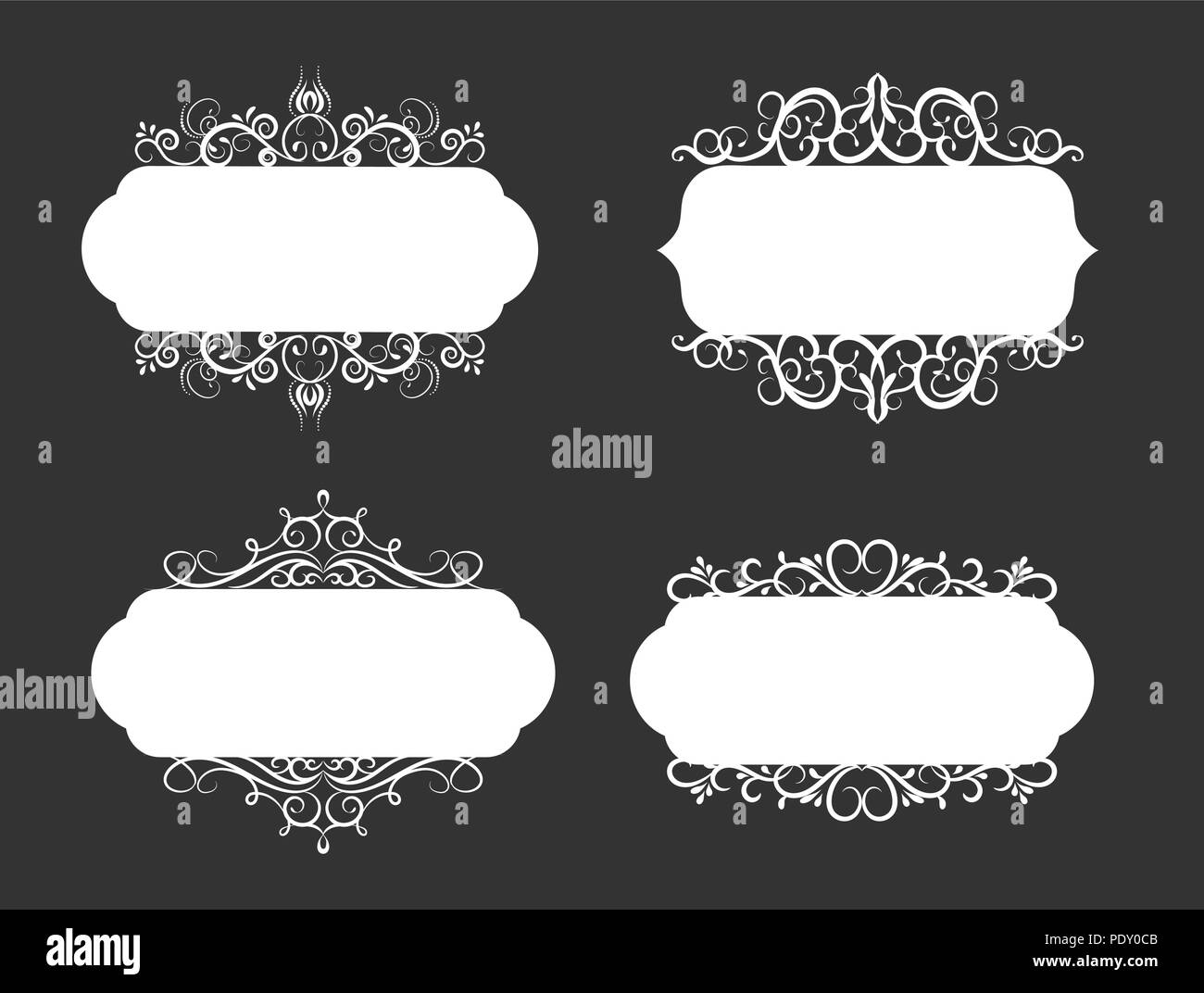 Vector illustration of old style label collection Stock Vector Image ...