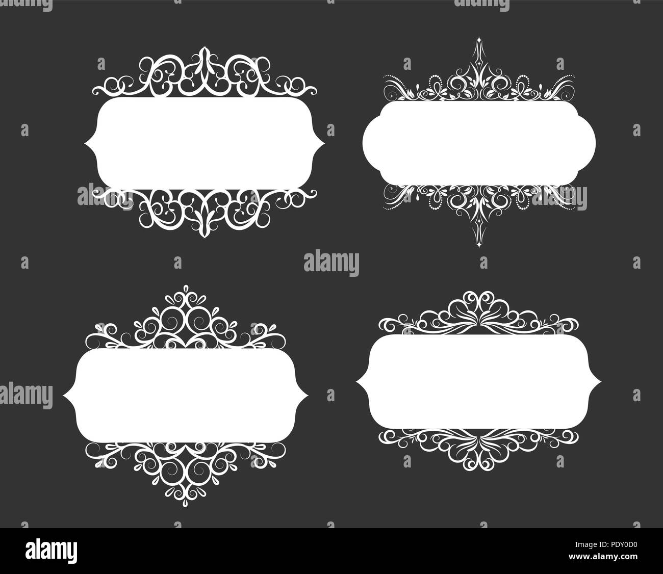 Vector illustration of old style label collection Stock Vector Image ...