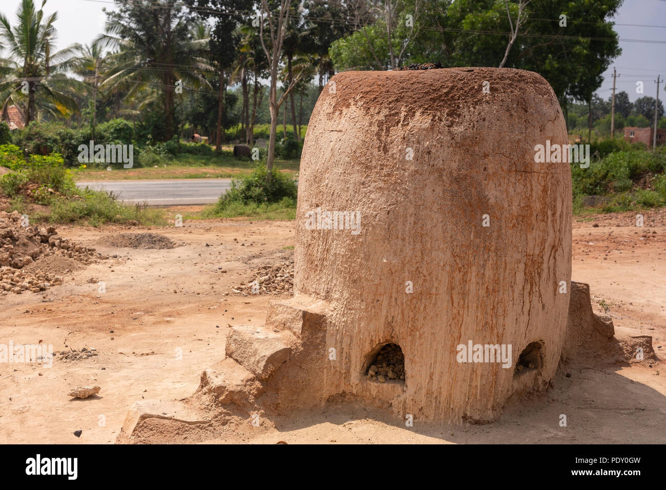 Hunsur, Karnataka, India - November 1, 2013: Closeup of Brown and white ...